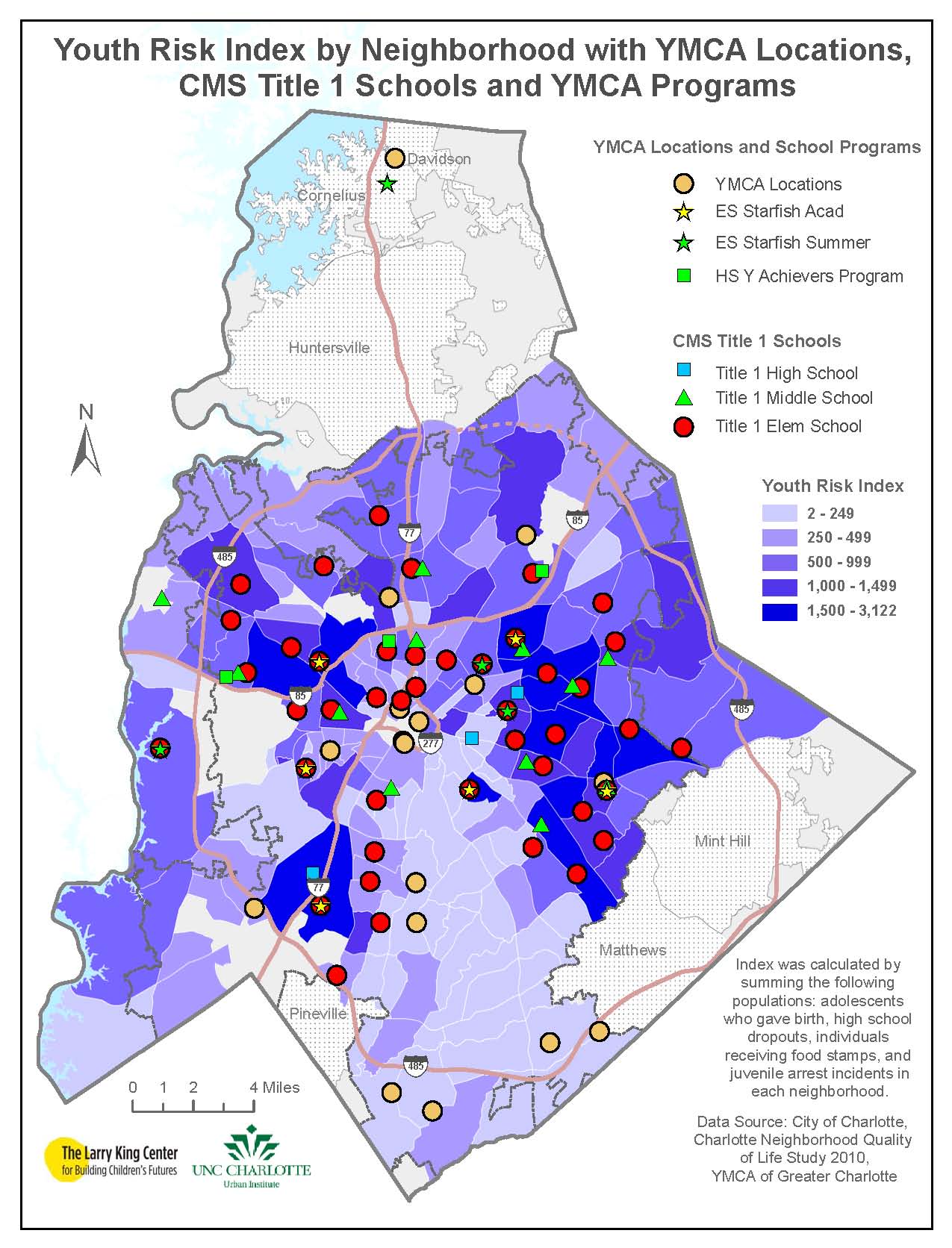 Youth Risk Index and YMCA and Title 1 School Locations - Charlotte ...